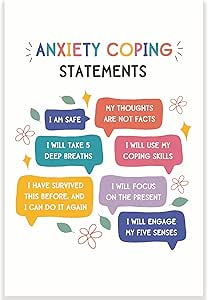 Amazon.com: Anxiety Coping Statements Classroom Poster - Positive ...