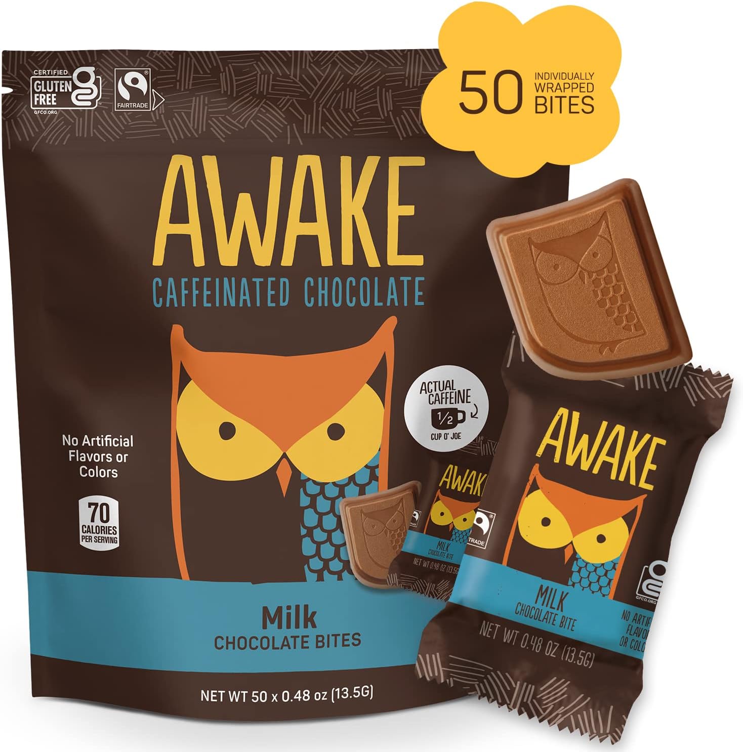 Amazon.com : AWAKE - Caffeinated Chocolate Bites - Coffee Alternative ...