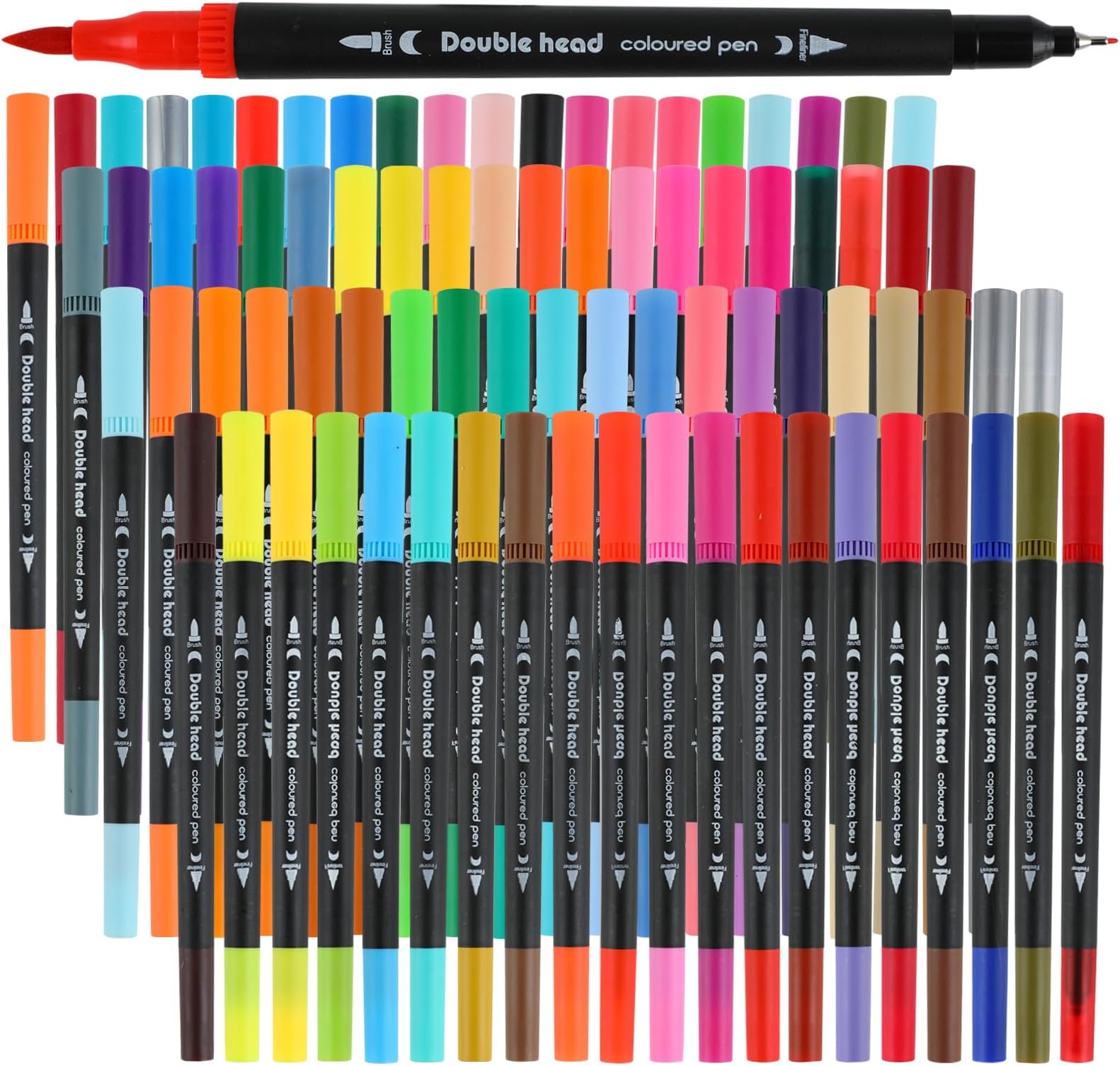 Amazon.com : 24 Pack Dual Brush Pen Art Markers - Colored Fine Tip ...