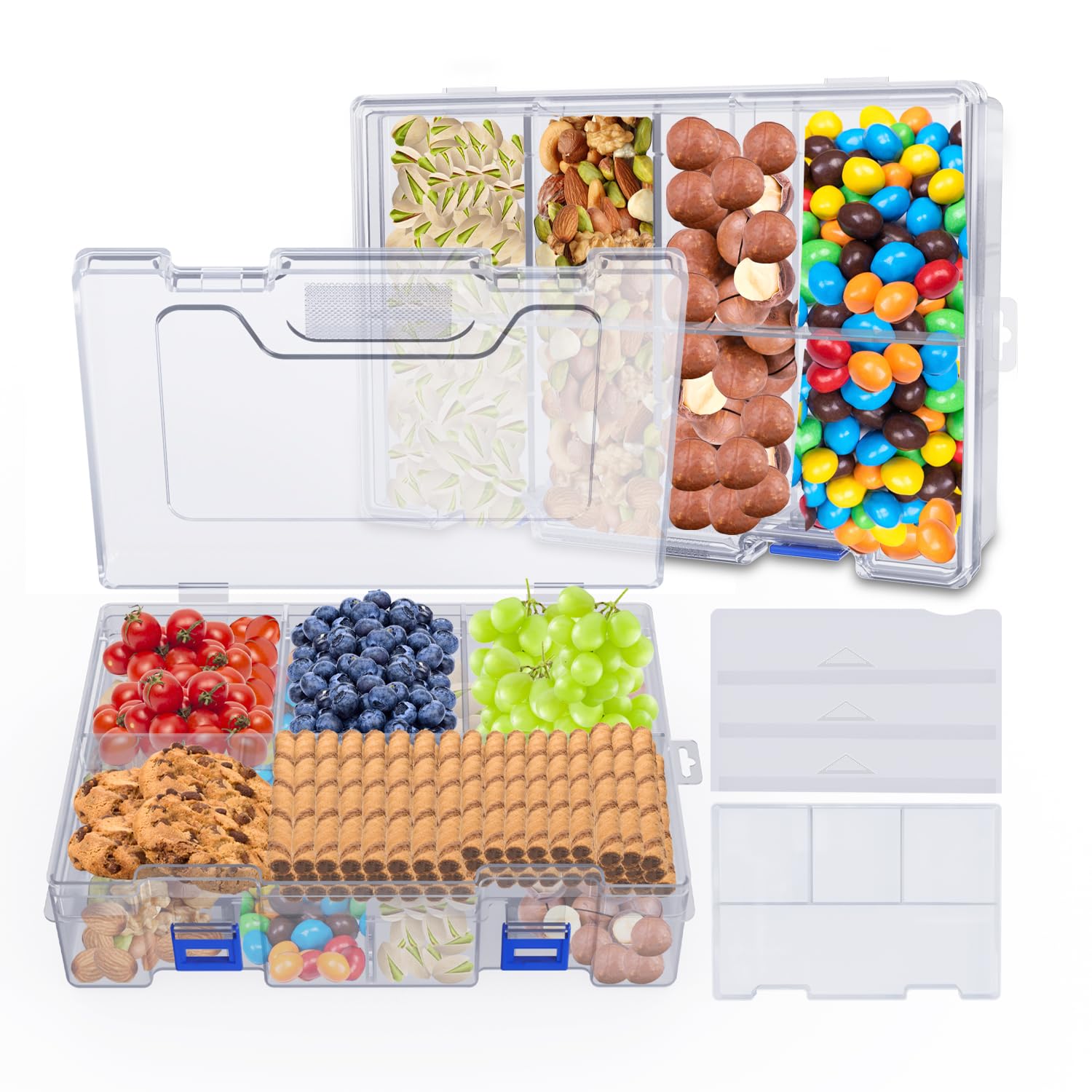 Amazon.com: P&Y 2 Pack Snack Box Container,Adjustable 2 Layers 8 ...