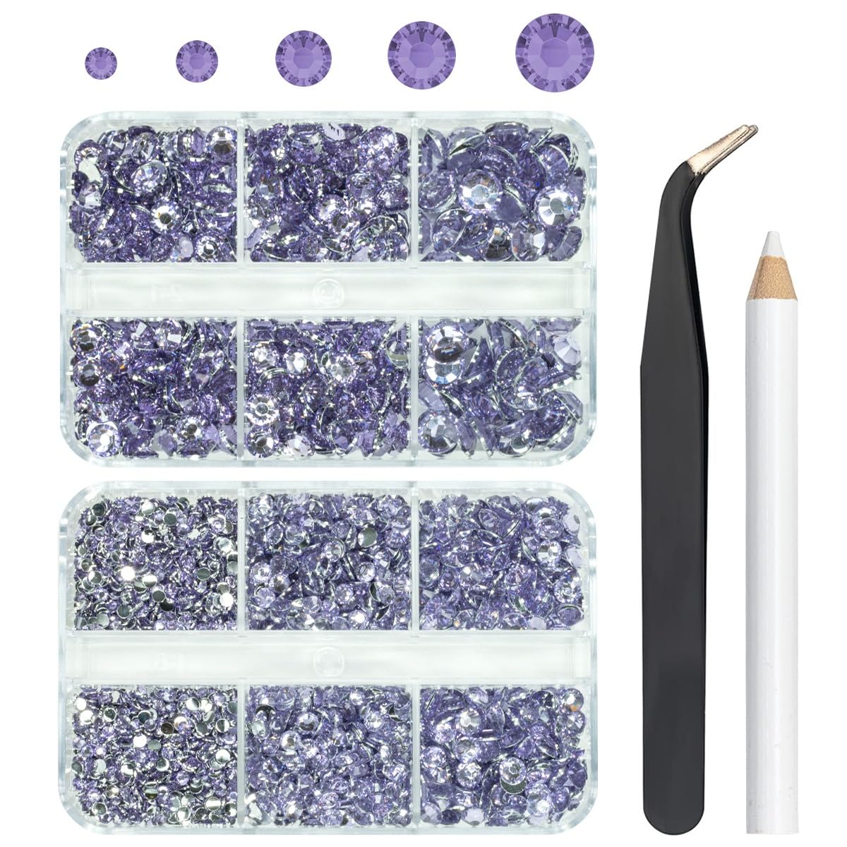 Amazon.com: qiipii 3060PCS Light Purple Resin Crystal Rhinestones for ...