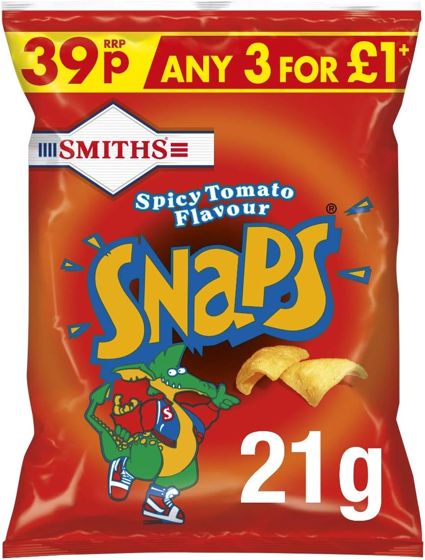 Smiths Snaps Spicy Tomato Snacks, 21g (Pack of 30) : Amazon.co.uk: Grocery