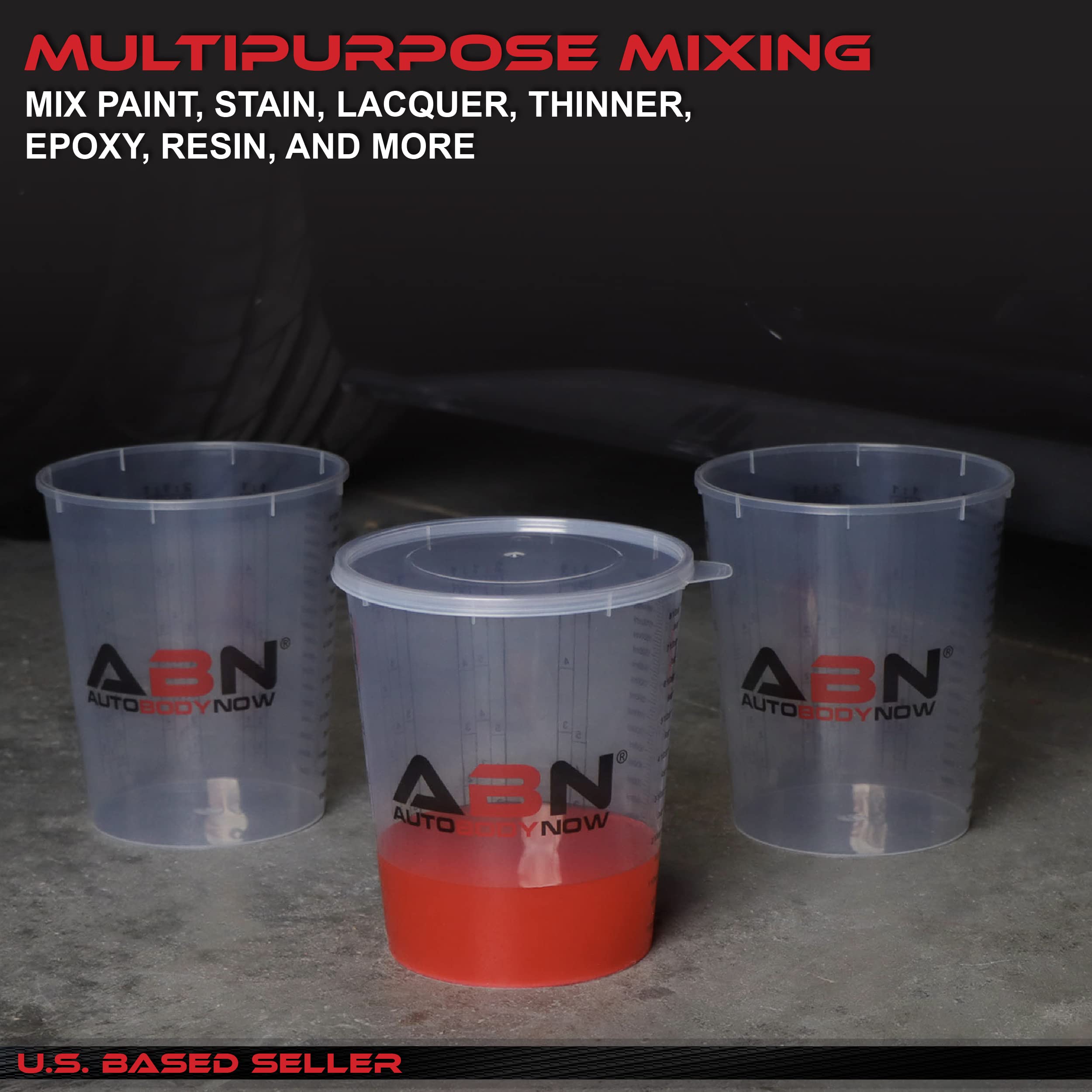 Snapklik.com : ABN Automotive Paint Mixing Cups - 100 Pack 64oz Plastic ...