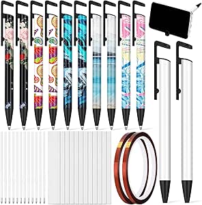 12 Pcs Sublimation Pens Blank with Shrink Wrap Coated Aluminum Tube ...