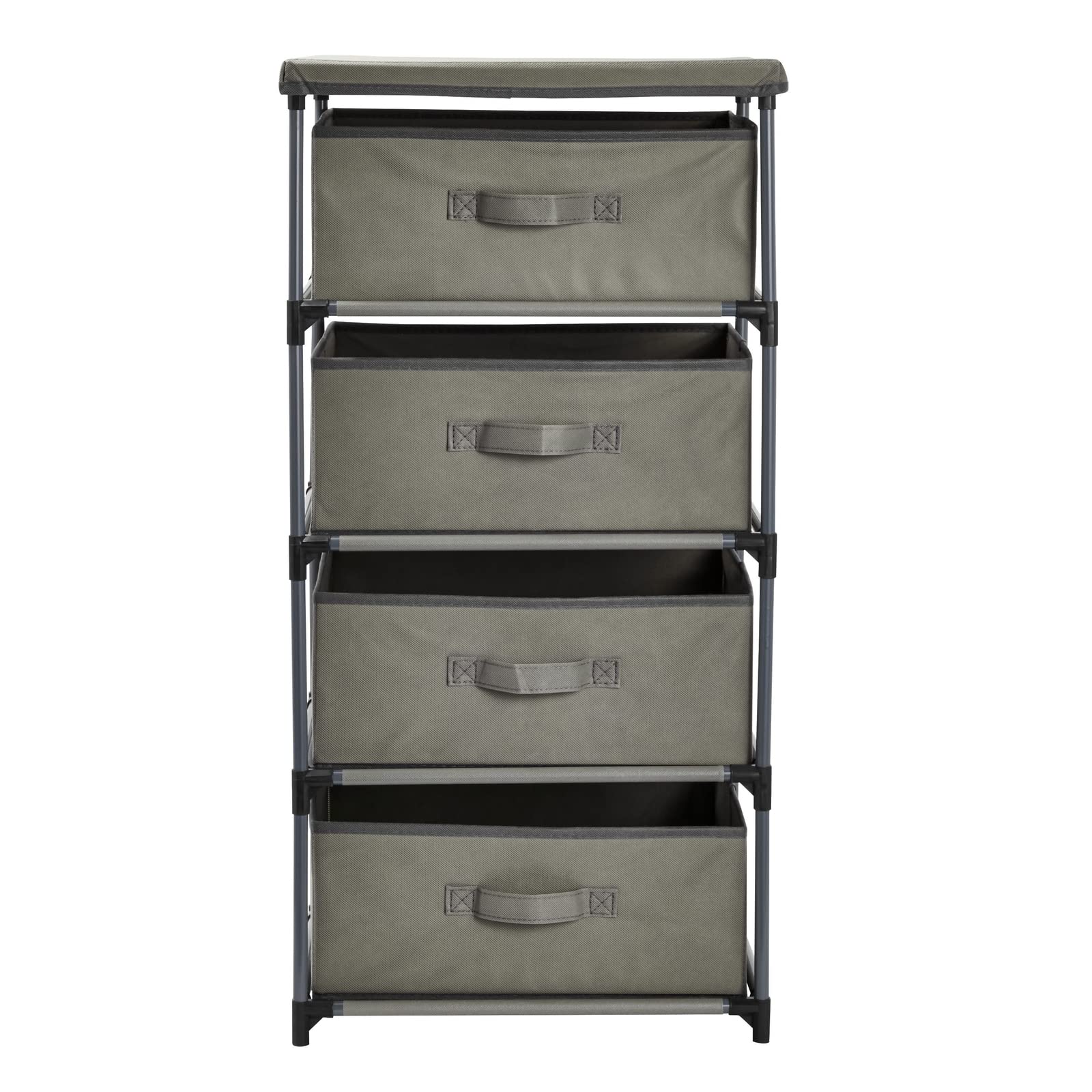 4-Tier Drawer Clothes Organizer, Fabric Storage Dresser for Clothing ...