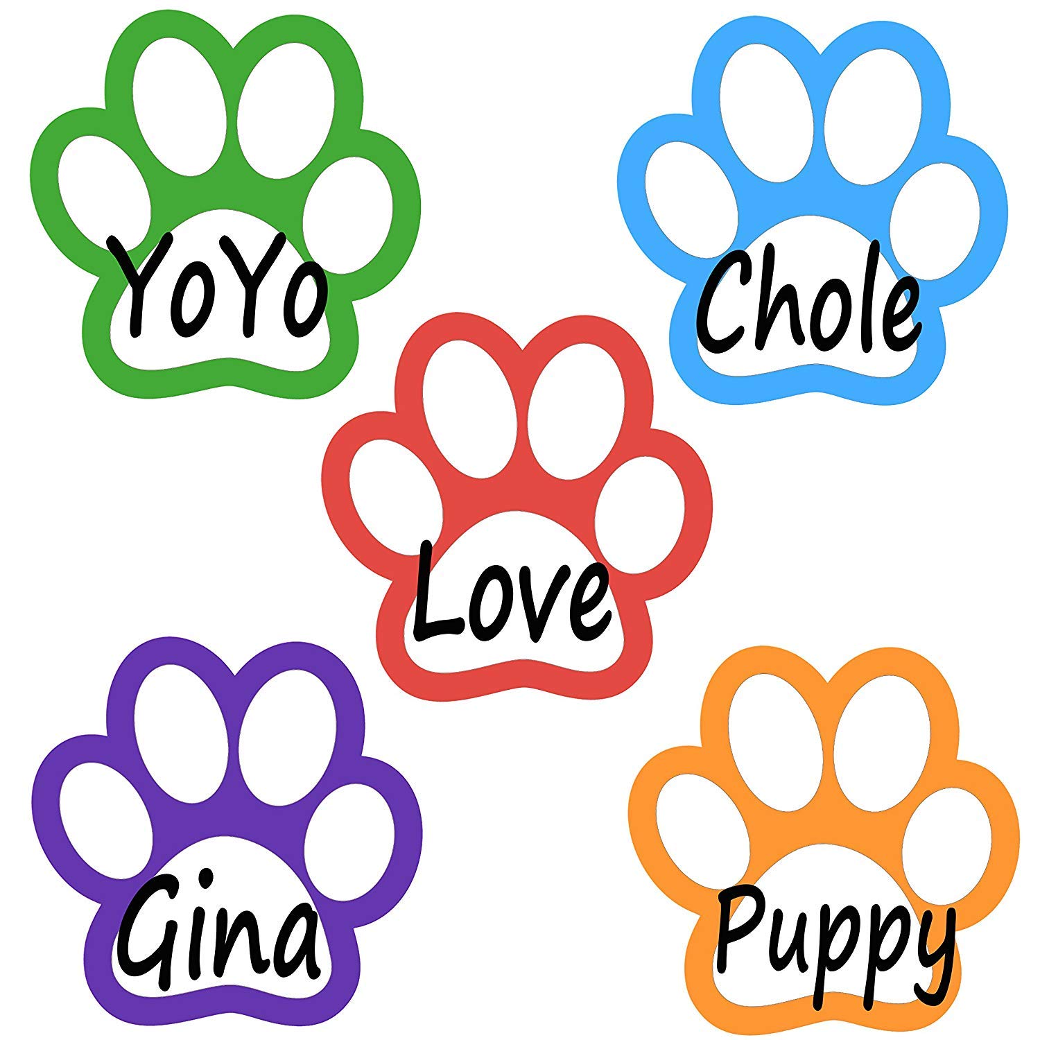 Buy 500pcs Paw Name Tags Plain Name Tag Labels Stickers, 1 Roll, 5 ...