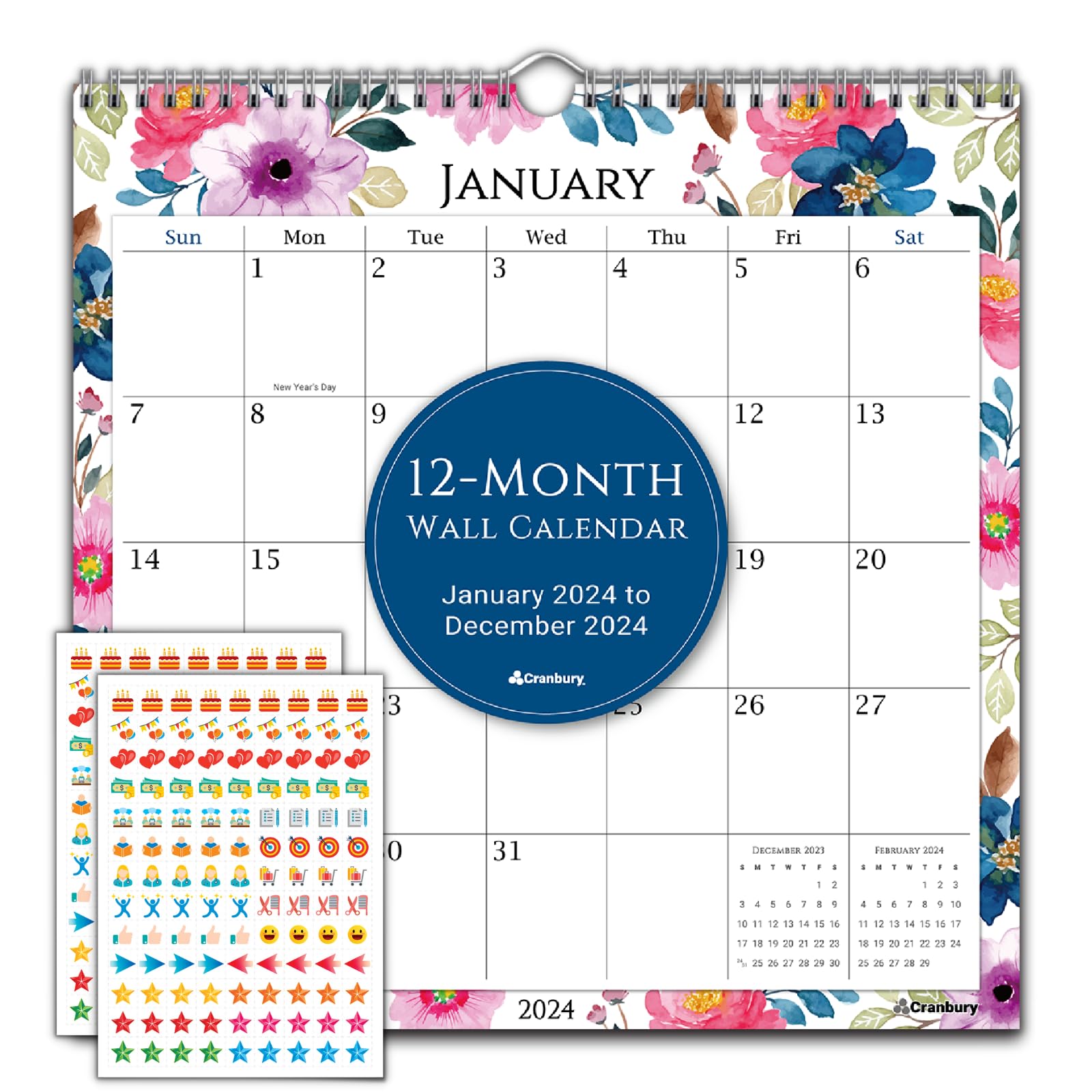 Snapklik.com : CRANBURY Large 12x12 Wall Calendar 2025