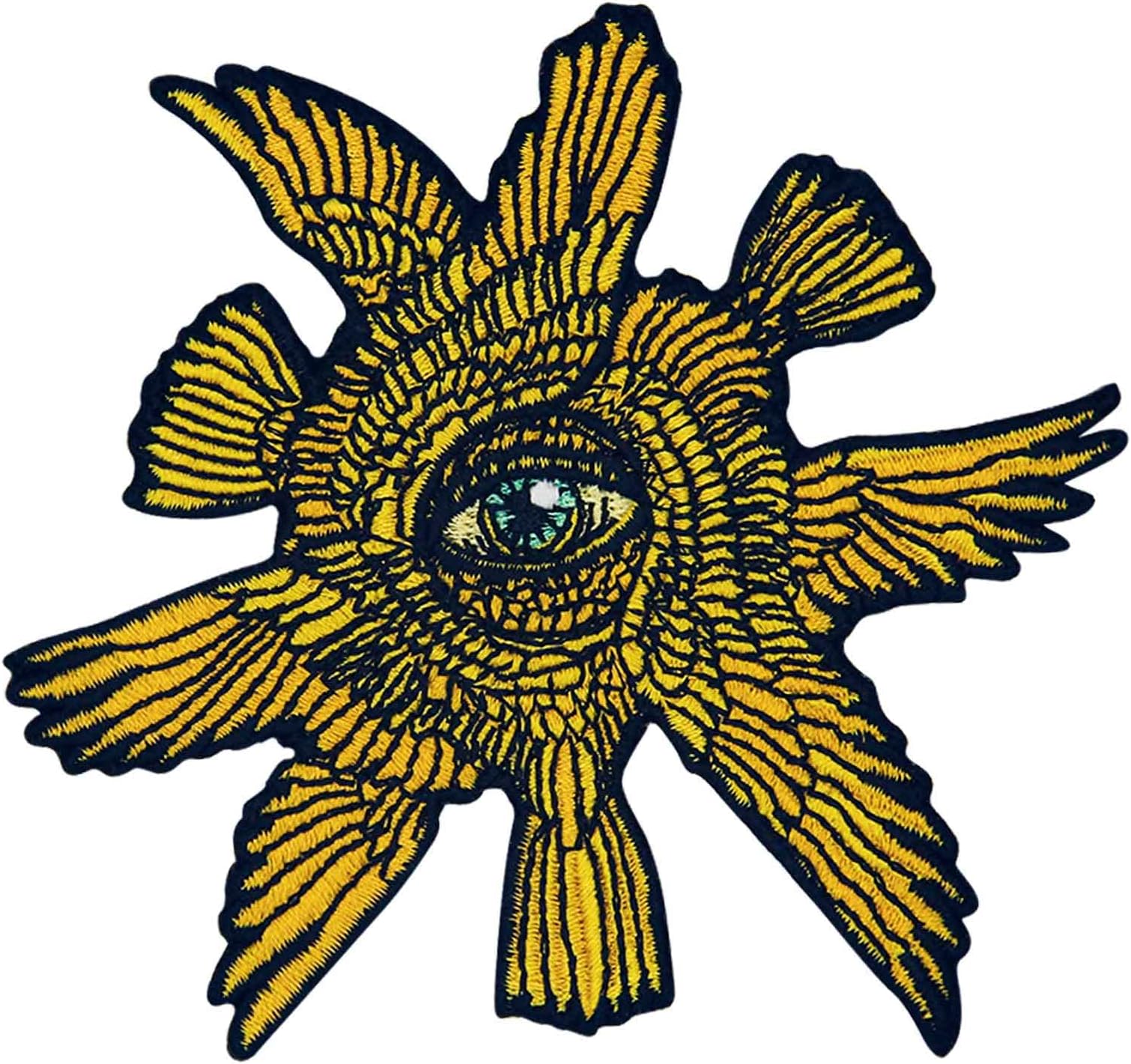 Amazon.com: The Gold Six Wings with All Seeing Eye Patch Embroidered ...