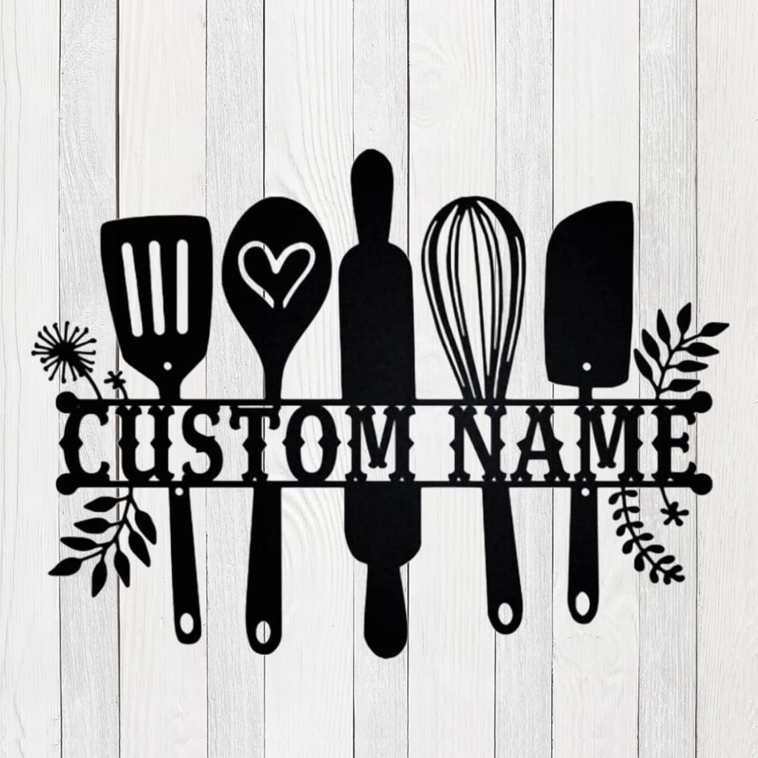 Amazon.com: Hotsrichw Metal Kitchen Name Sign Custom, Personalized ...