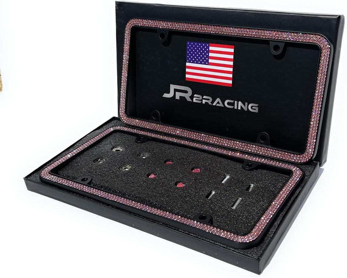 Amazon.com: JR2 Luxury Handmade White Rhinestone Metal License Plate ...