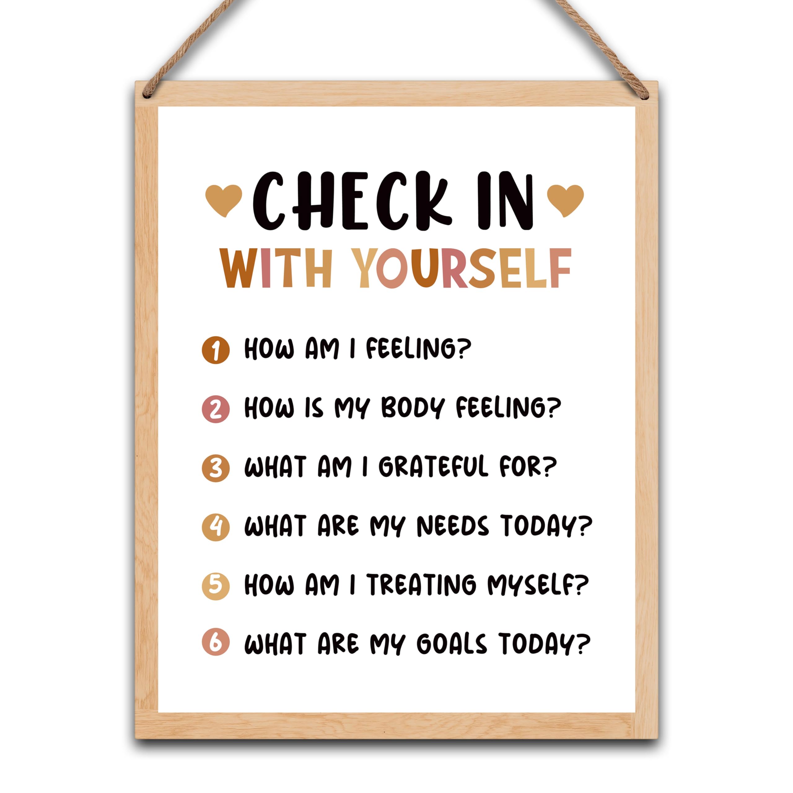 Snapklik.com : Therapy Office Decor, Mental Health Wood Wall Art, Check In