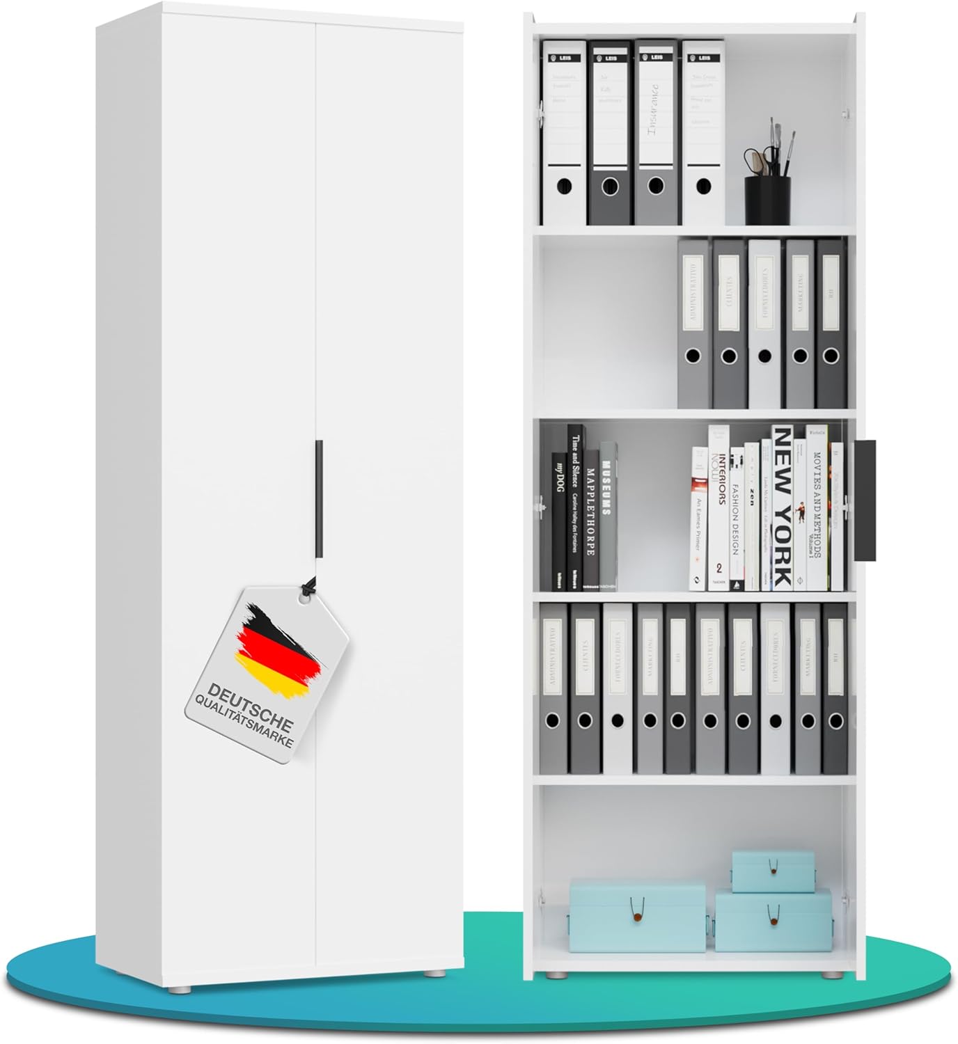 MANUMA Mehrzweckschrank 60 cm breit Flurschrank Vorratsschrank ...