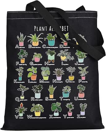 Amazon.com: LEVLO Funny Plant Alphabet Tote Bag Gardener Gift Botanist ...