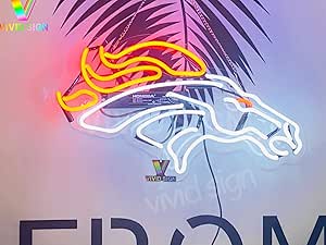 Amazon.com : Queen Sense 20" Bronco Neon Sign Acrylic Pub Bar Handmade ...