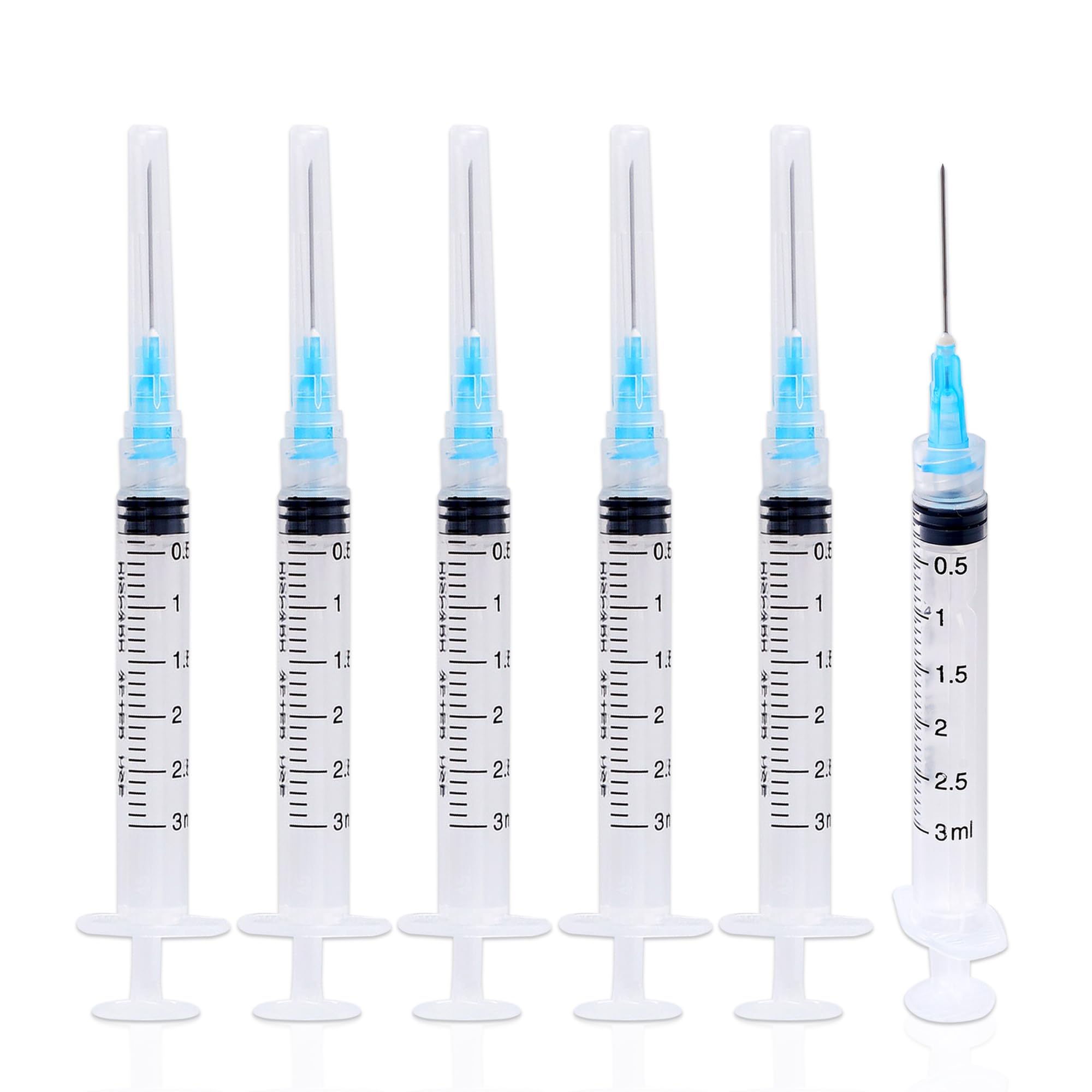 Amazon.com: 20 Pack 3ml Disposable Syringe with Needle - 23G 1 Inch ...