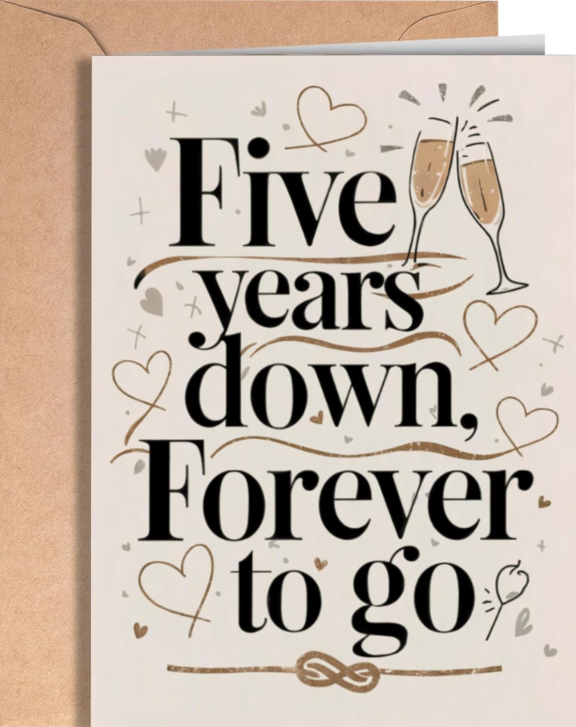 Amazon.com : 5 Year Anniversary Card for Husband or Wife, Five Year ...