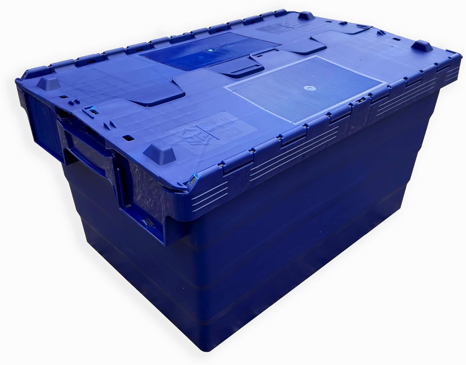Solent Plastics 60 Litre Heavy Duty Colour Coded Attached Lid Container ...