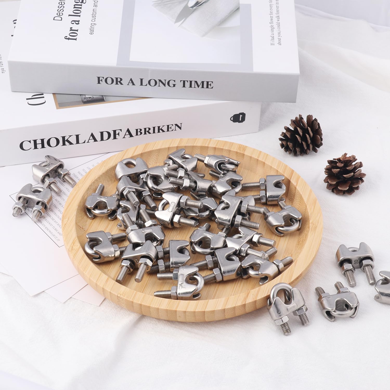 Snapklik.com : 50 PCS 3/16 Cable Clamp, M5 Cable Clamp, Wire Rope Clamp ...