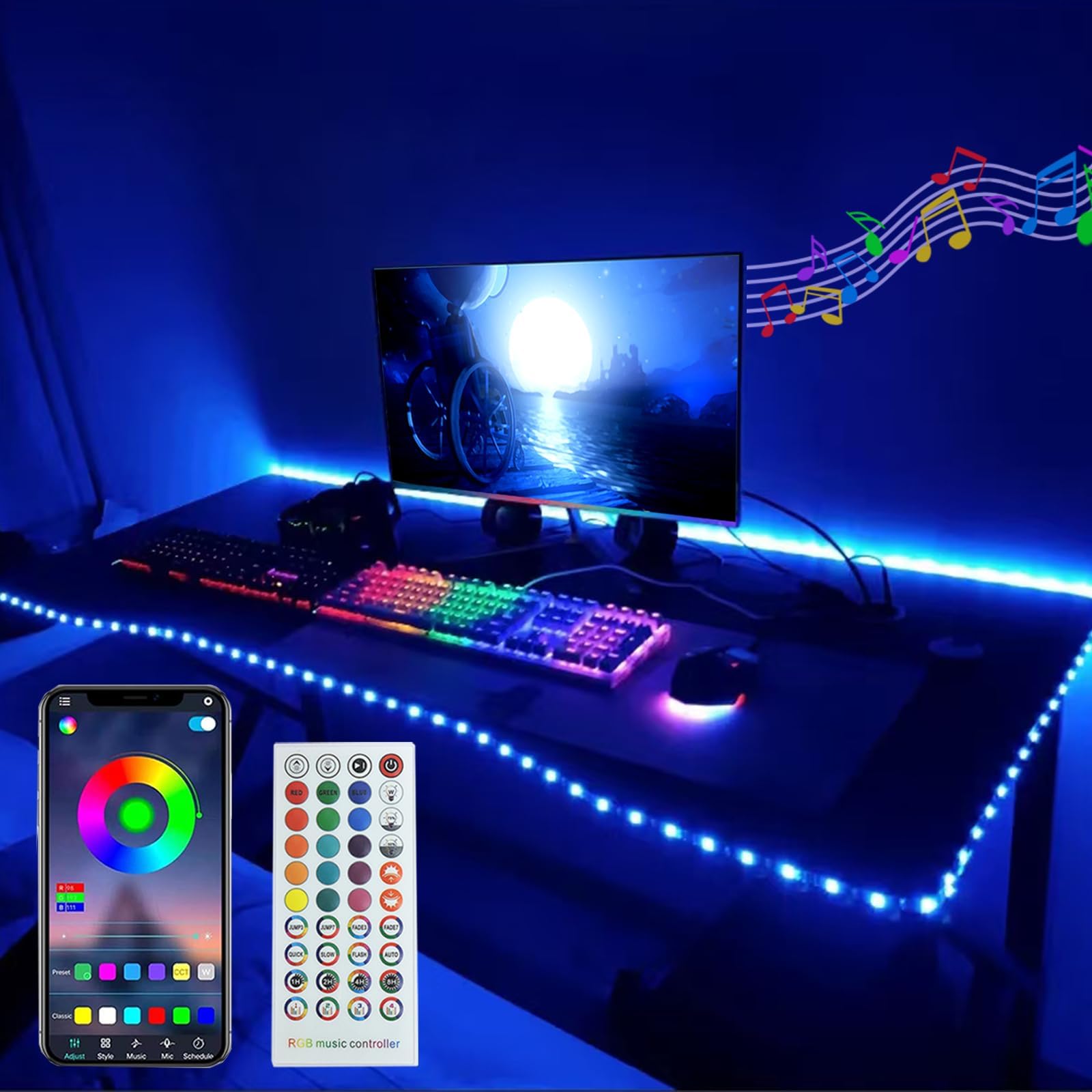 Amazon.com: GXILEE Monitor LED Backlight, USB Powered 10 ft Led Light ...