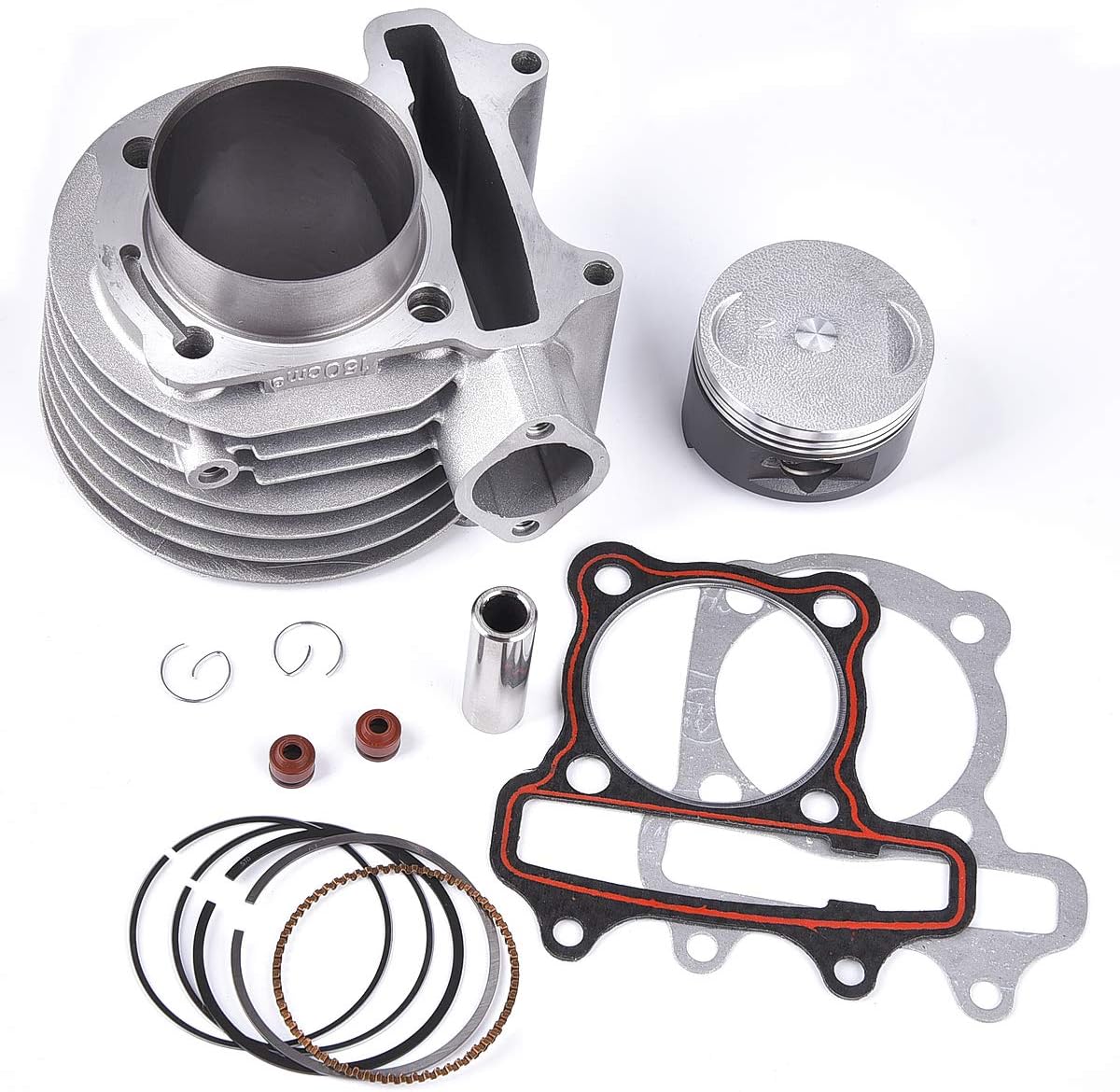 Amazon.com: MTATCH GY6 57.4mm Cylinder Rebuild Kit for 125cc 150cc ...