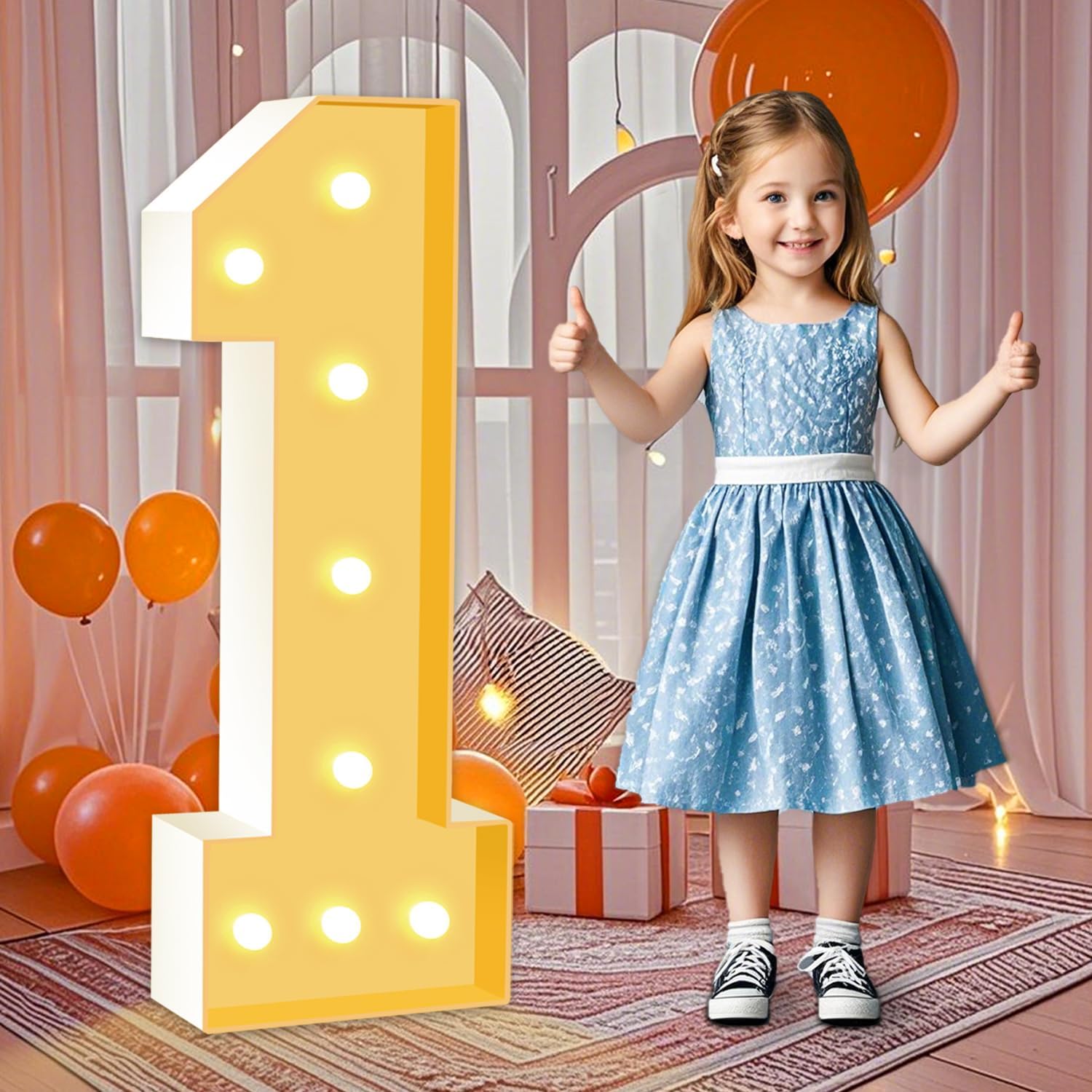 Amazon.com: HITINO 3FT Marquee Number 1, Light Up Numbers for 1st 16th ...