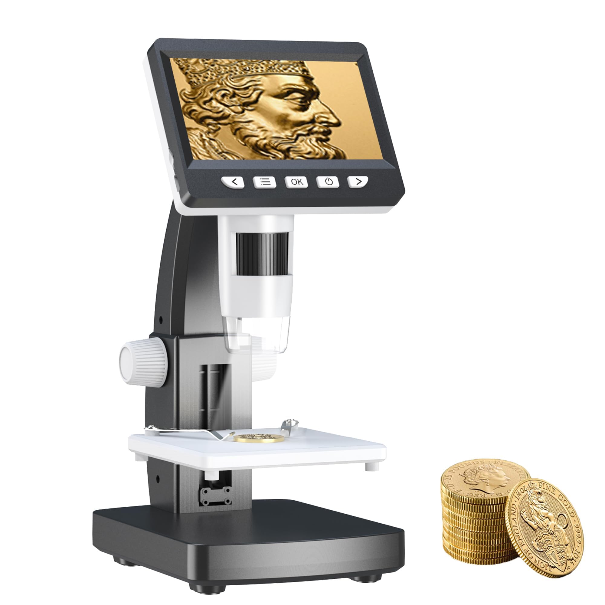 Amazon.com : Coin Microscope,LCD Digital Microscope with Stage, Coin ...