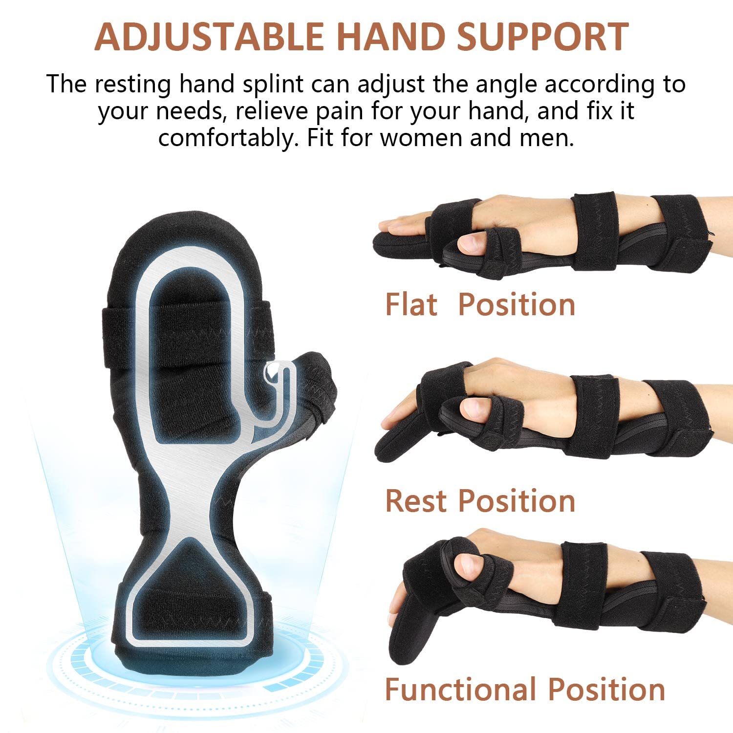 Buy Scurnhau Resting Hand Splint, Hand Splint for Finger Contractures ...
