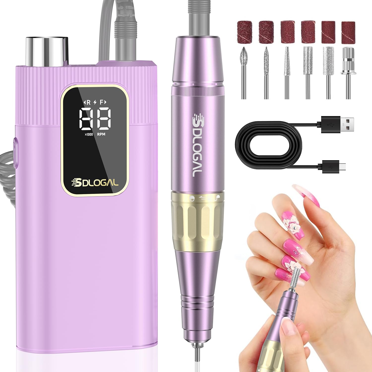 Amazon.com: Electric Nail Drill File, Portable Efile Nail Drill Kit ...
