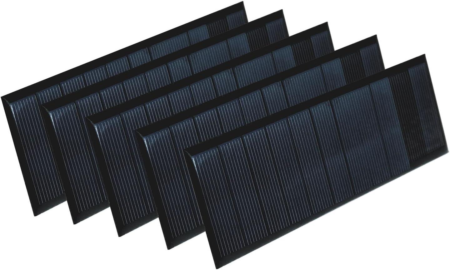Amazon.com : 5Pcs Mini Solar Panels for Solar Power, 5.5V 150mA Mini ...