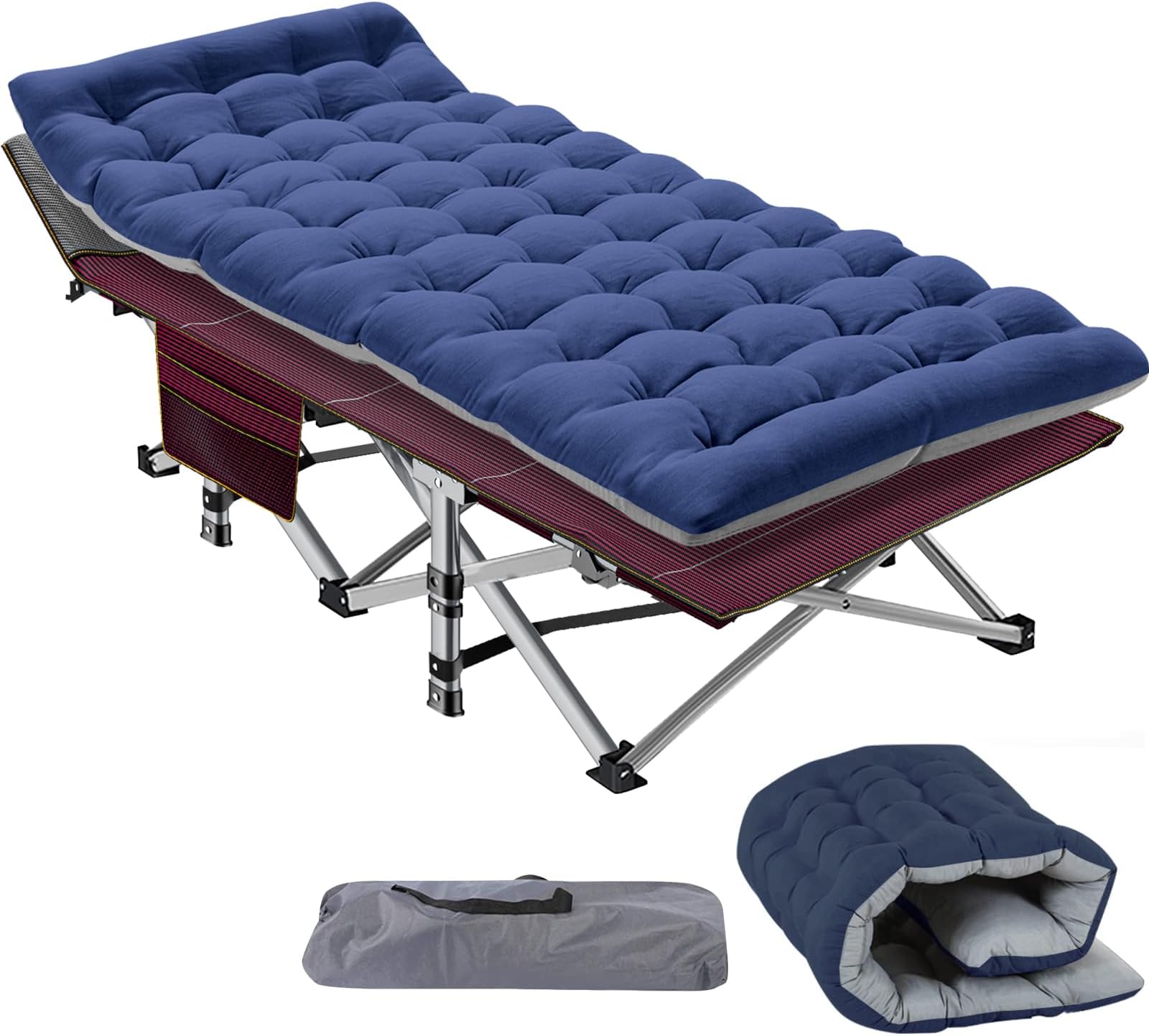 Amazon.com: PROJEEYO Camping Cot for Adults, Portable Sturdy Sleeping ...