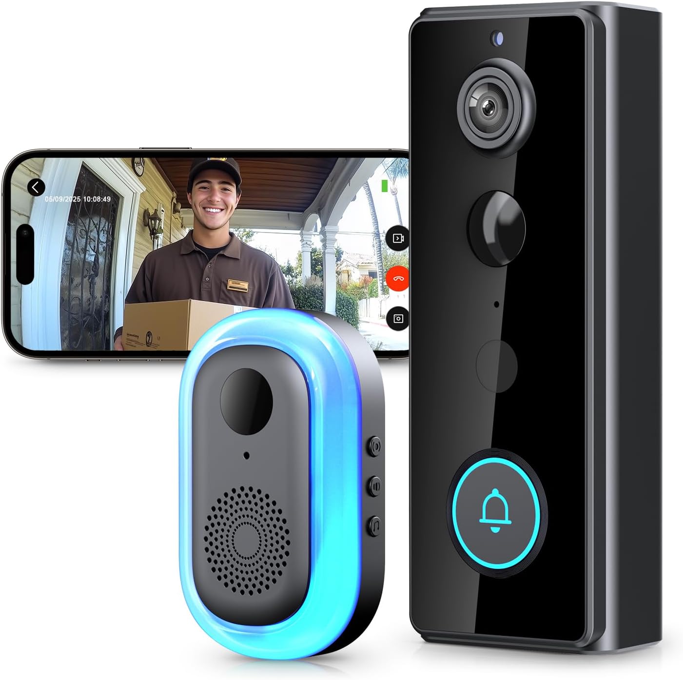 Amazon.com: PGST Video Doorbell Camera Wireless, 2K Doorbell Camera ...