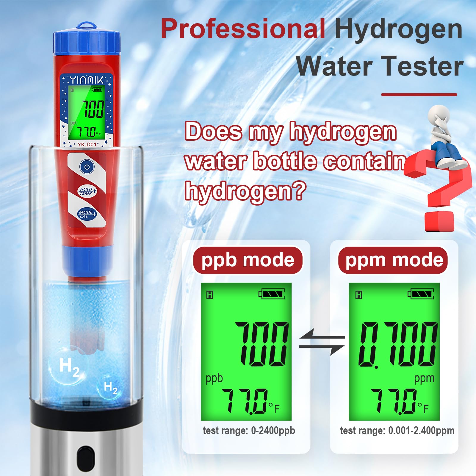 Snapklik.com : Hydrogen Water Tester, 2025 Hydrogen Tester, Digital ...