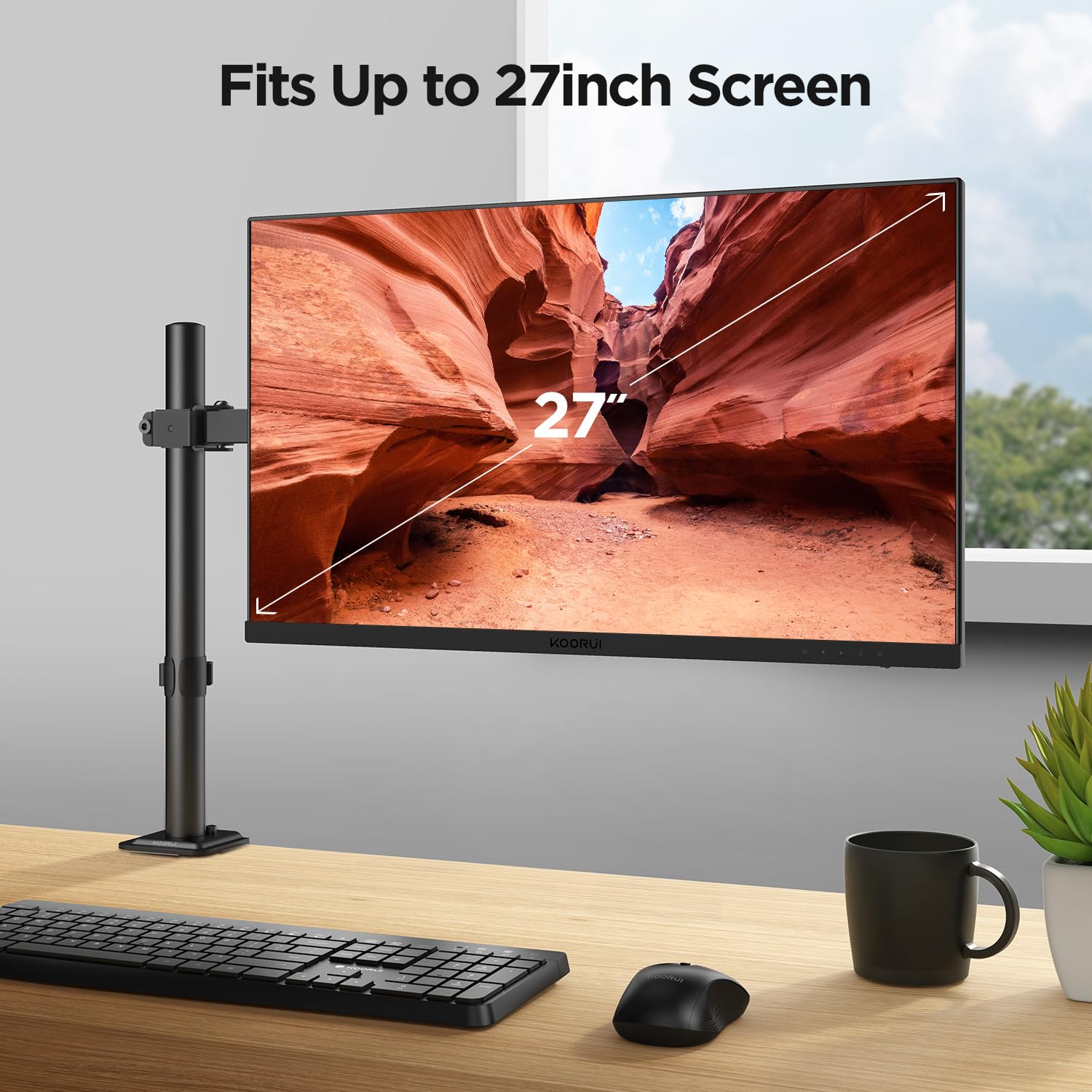 Snapklik.com : KOORUI Single Monitor Arm Desk Mount, Holds Screens Up ...