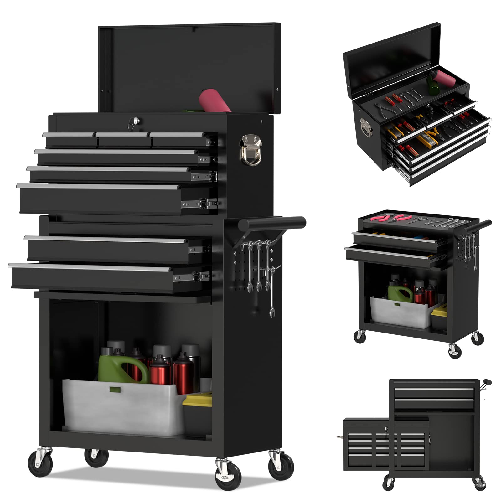 8 Drawer Rolling Tool Box Tool Chest With Wheels High | Desertcart KSA