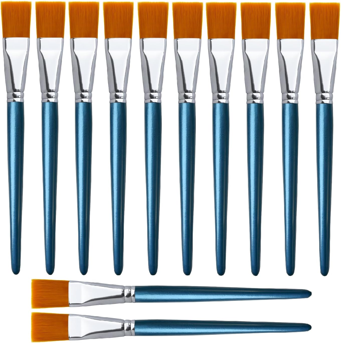 Crozzfog 12 Pieces 1 inch Flat Paint Brushes for Acrylic Painting ...