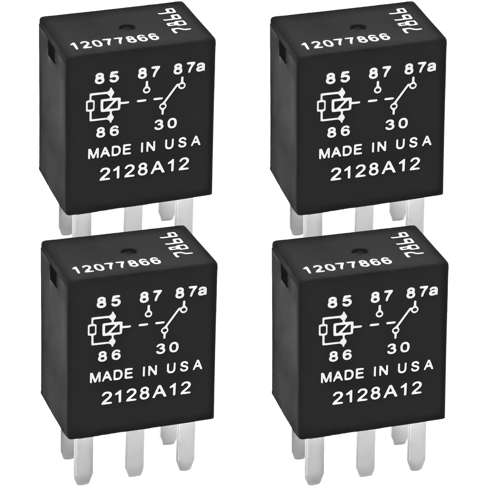 Amazon.com: Relay 12077866 (Pack of 4), 5-Pin 12V Automotive Relay ...