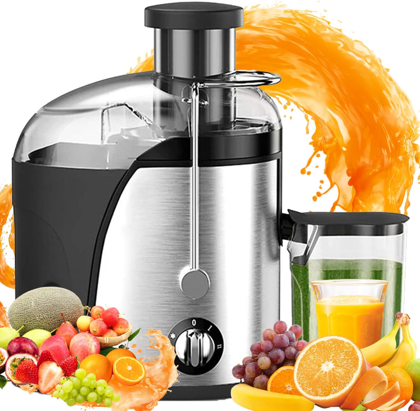 ZHBDFMS Extractor de jugos,800W estractor electrico jugos con 2 Modos ...