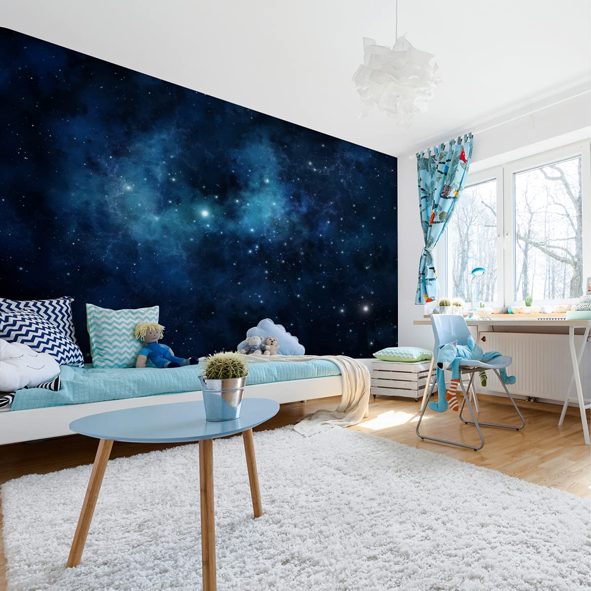 Wide Night Sky Bedroom Planets Night Sky Wall Murals Exclusive Design