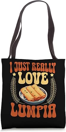 Amazon.com: Philippine Street Food I Just Really Love Lumpia Tote Bag ...