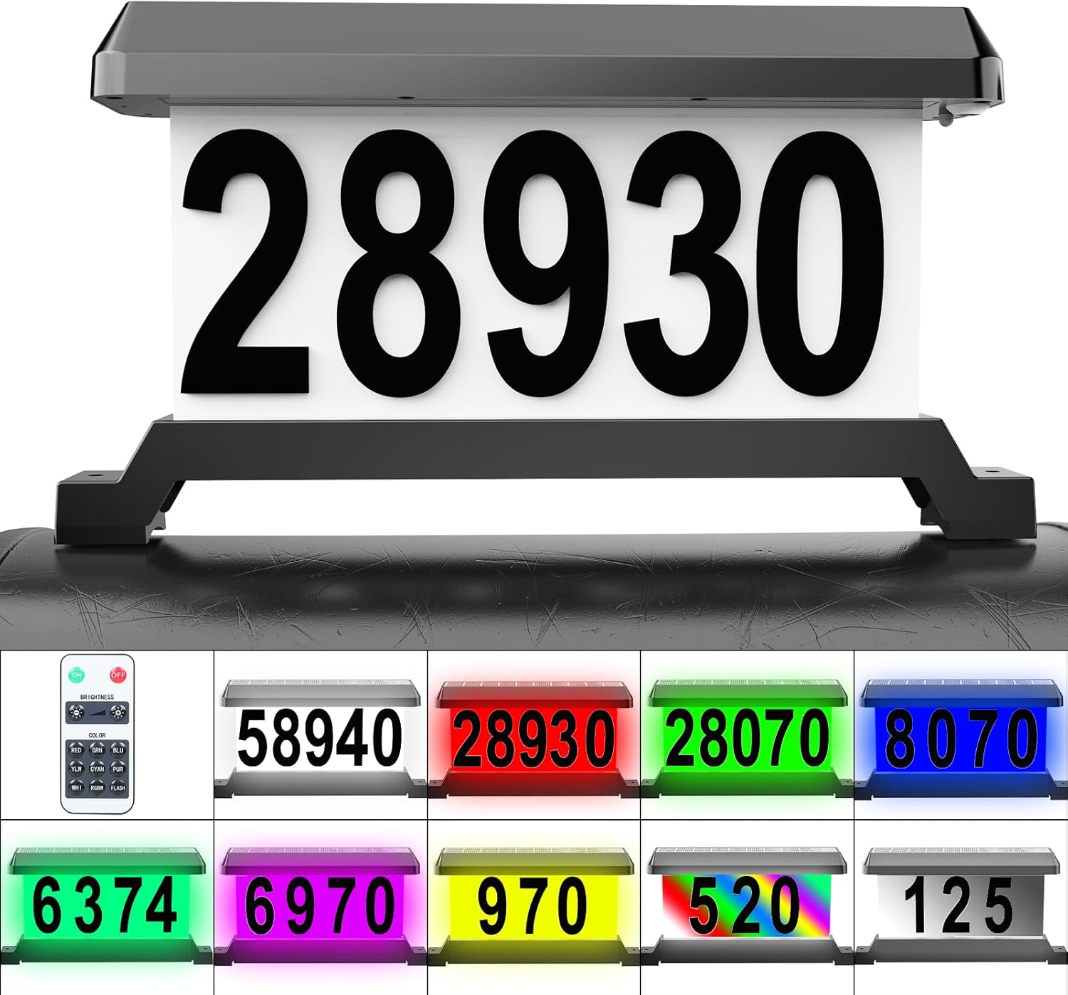 Amazon.com: AEUHWDU Solar Mailbox Number,Control Solar Mailbox Light ...