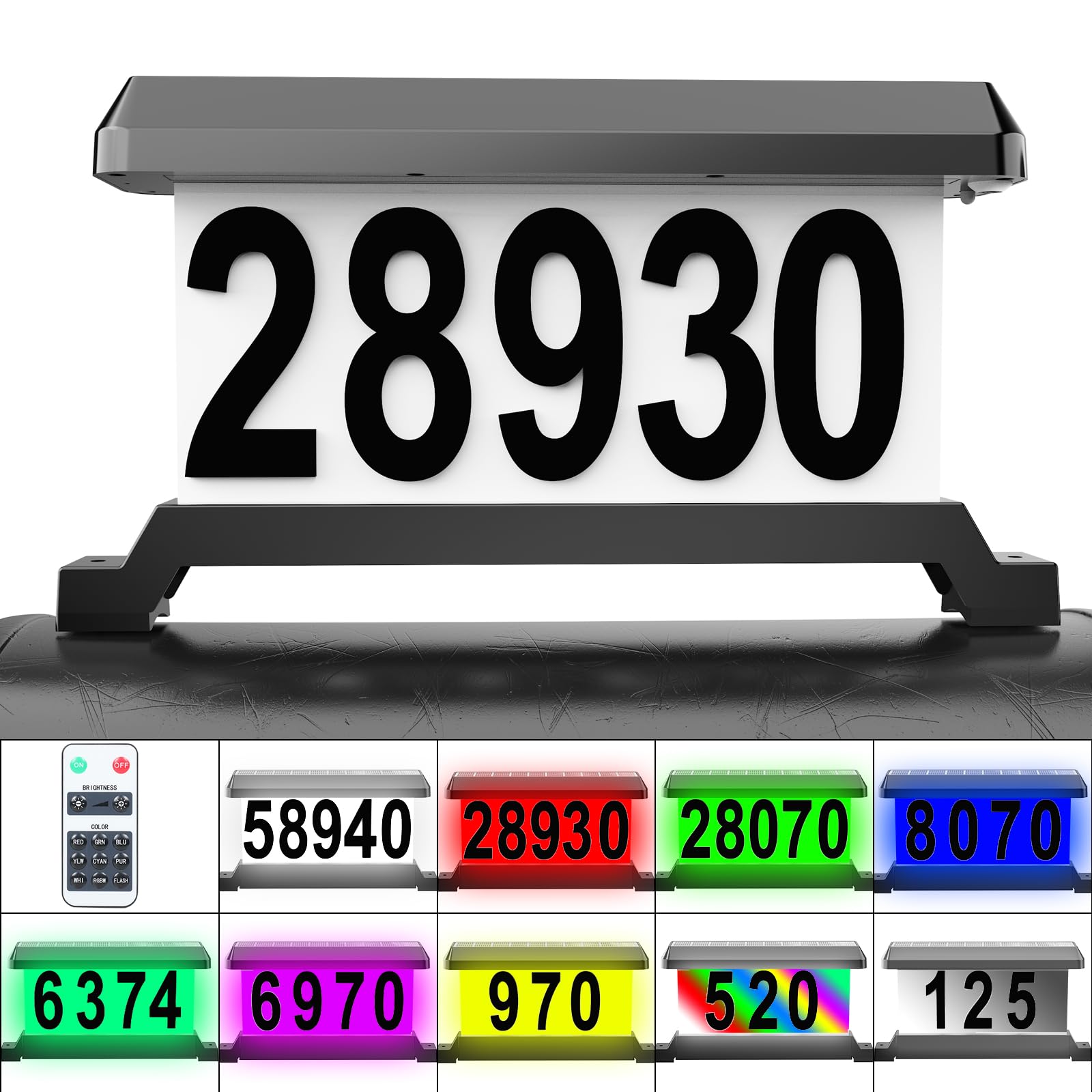 Amazon.com: Solar Mailbox Numbers, Solar Mailbox Light Belt With Remote ...