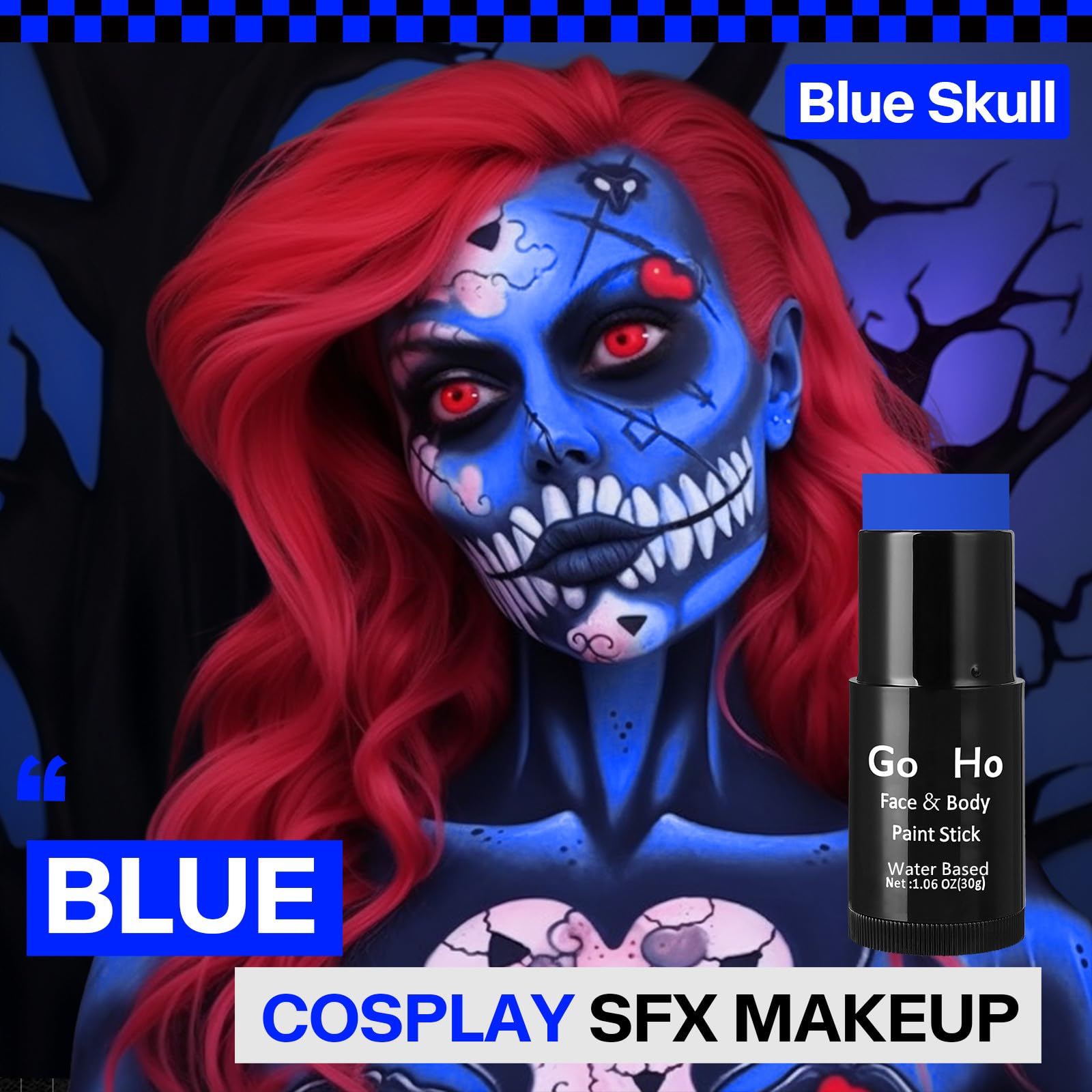 Snapklik.com : Royal Blue Face Body Paint Stick,Easily Washable Formula ...