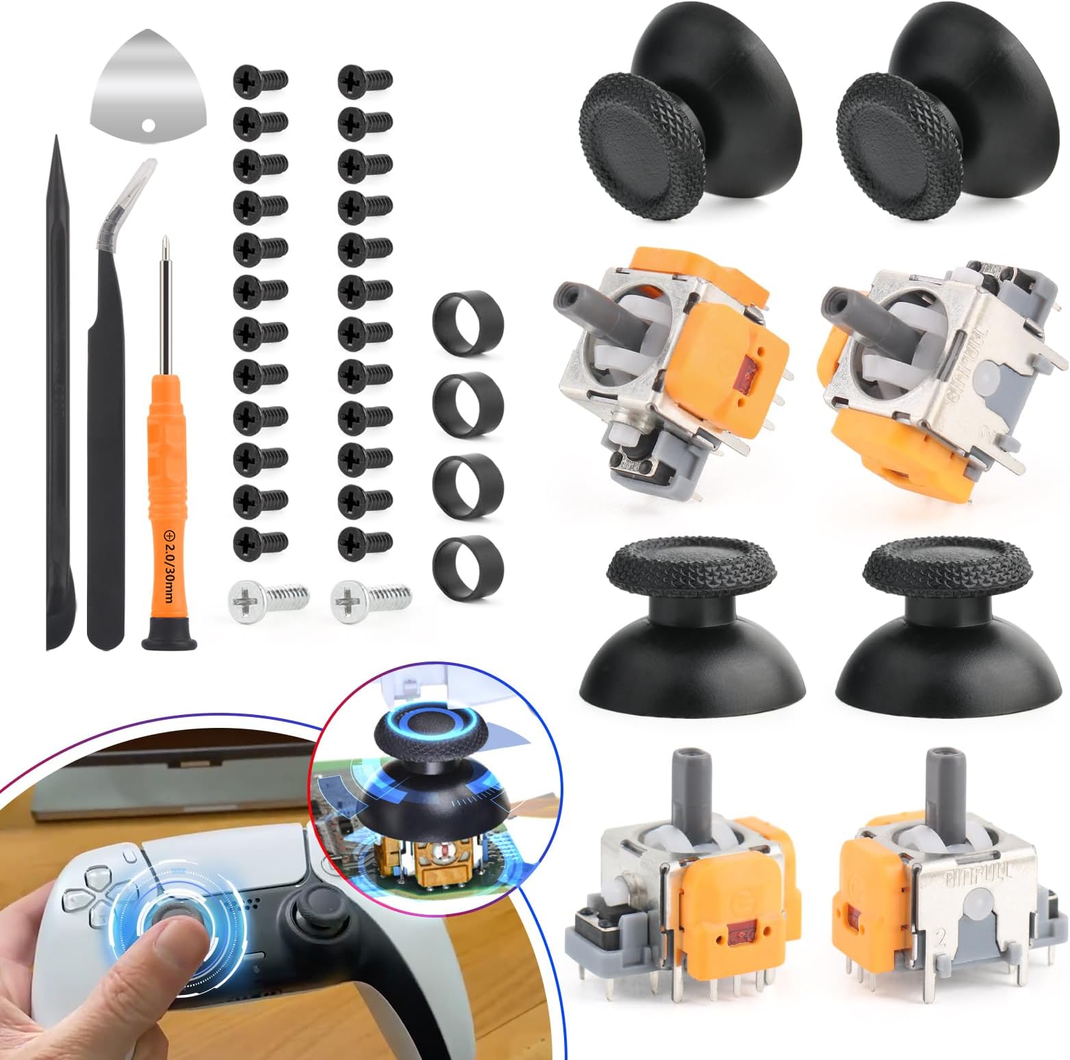 Amazon.com: Qualitied Hall Effect Joystick Analog Stick Replacement for ...