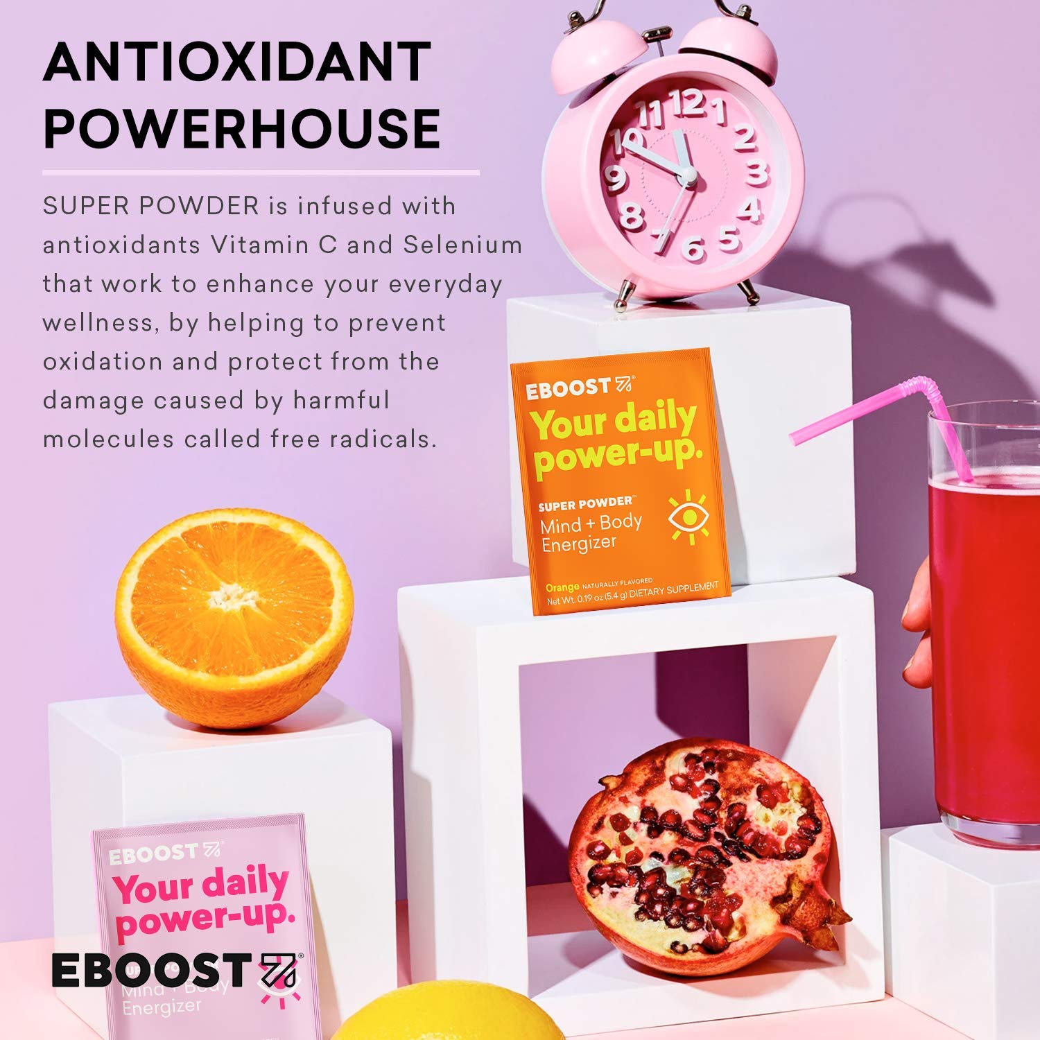 Buy EBOOST Super Powder Energy Drink Powder - 20 Packets - an ...