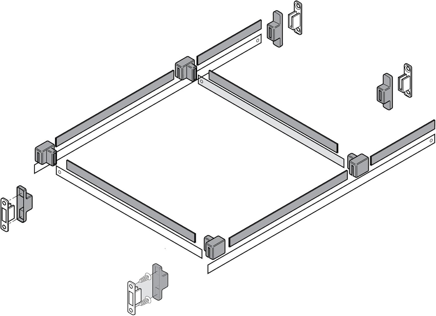Blum METAFILE Set Rail Support Covers - Cabinet And Furniture Hardware ...