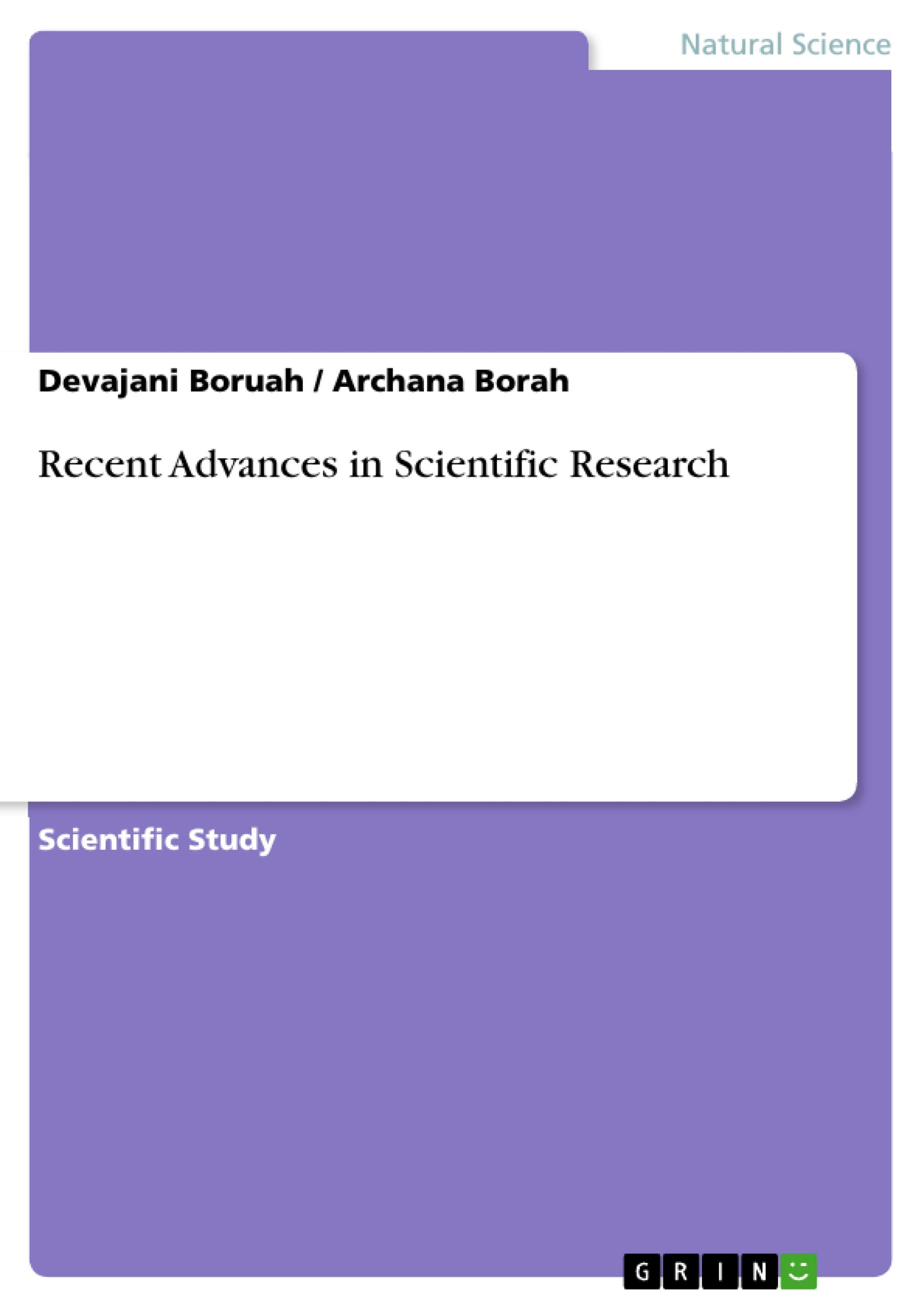 Buy Recent Advances in Scientific Research Book Online at Low Prices in ...