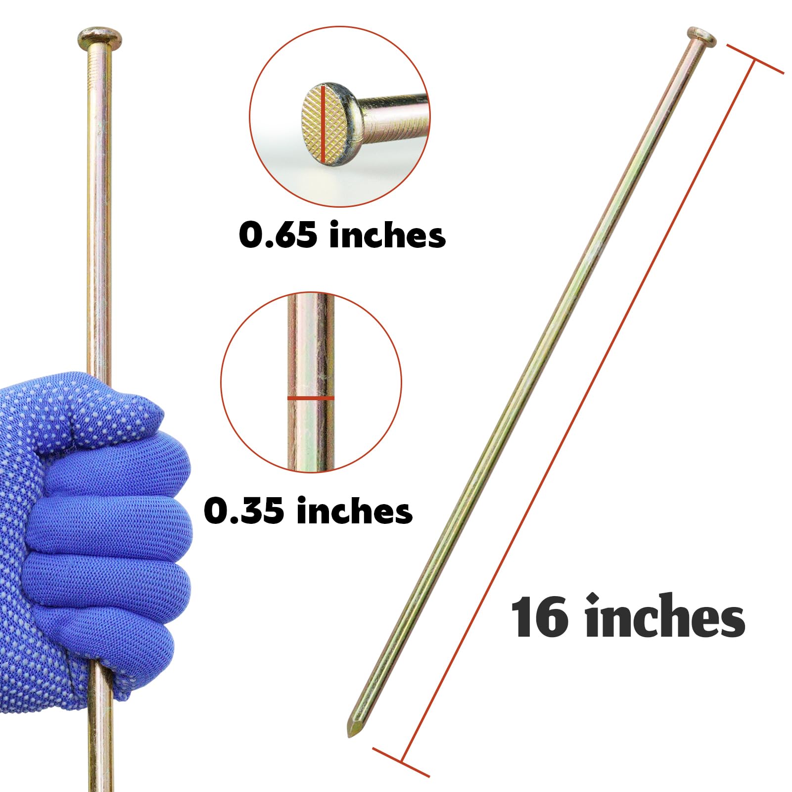 Snapklik.com : 10 Pcs 16 Inch Landscape Stakes, Heavy Duty Galvanized ...