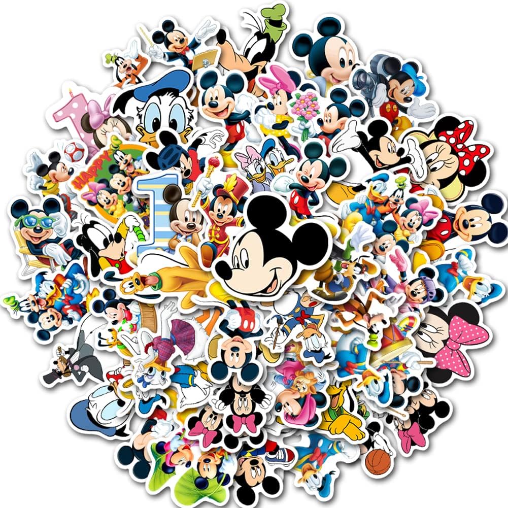 Amazon.com: 50pcs Mickey & Minnie Mouse Stickers for Kids,Vinyl ...