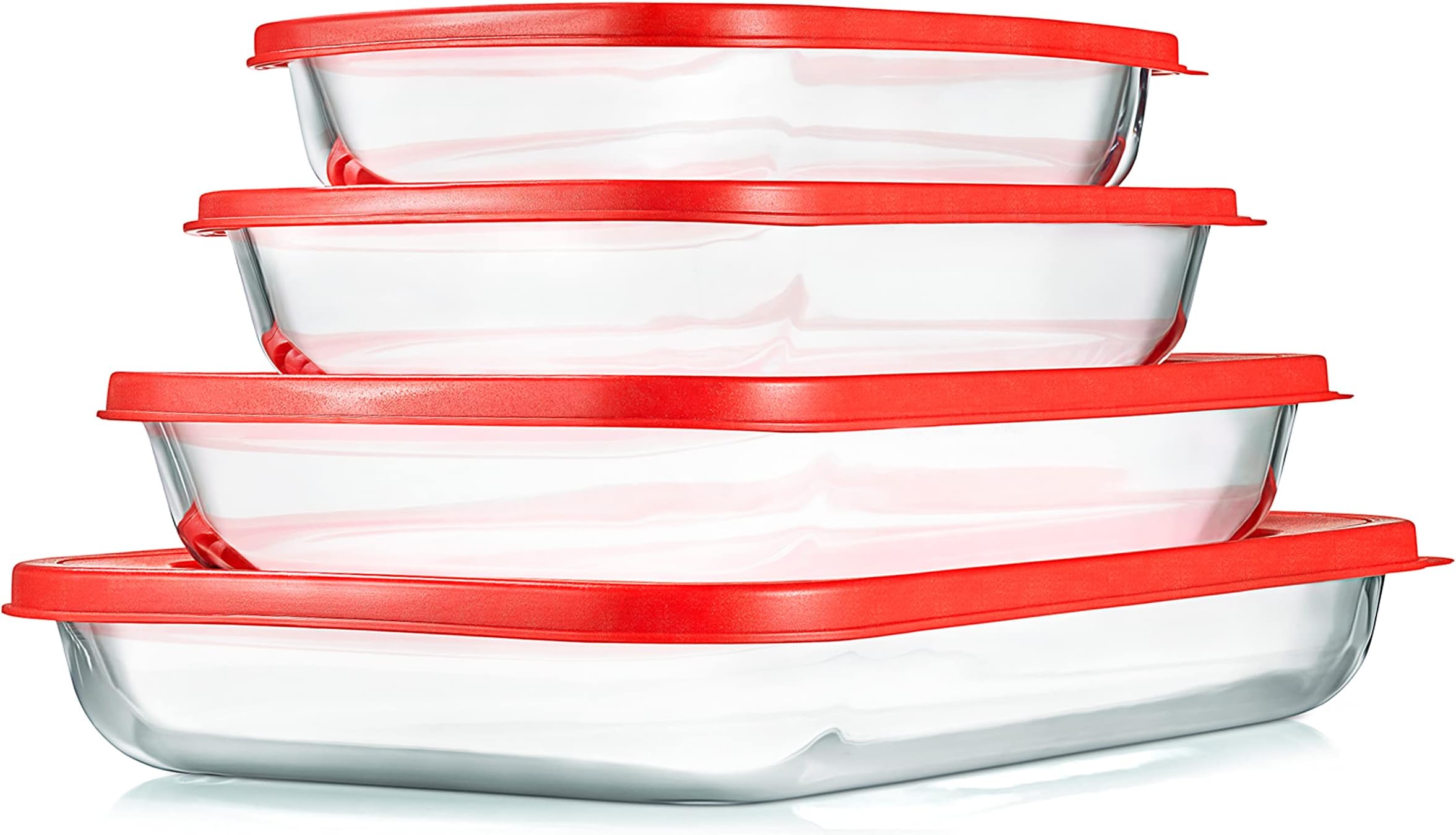 Amazon.com: NutriChef 8-Piece Glass Bakeware Set - Glass Rectangular ...