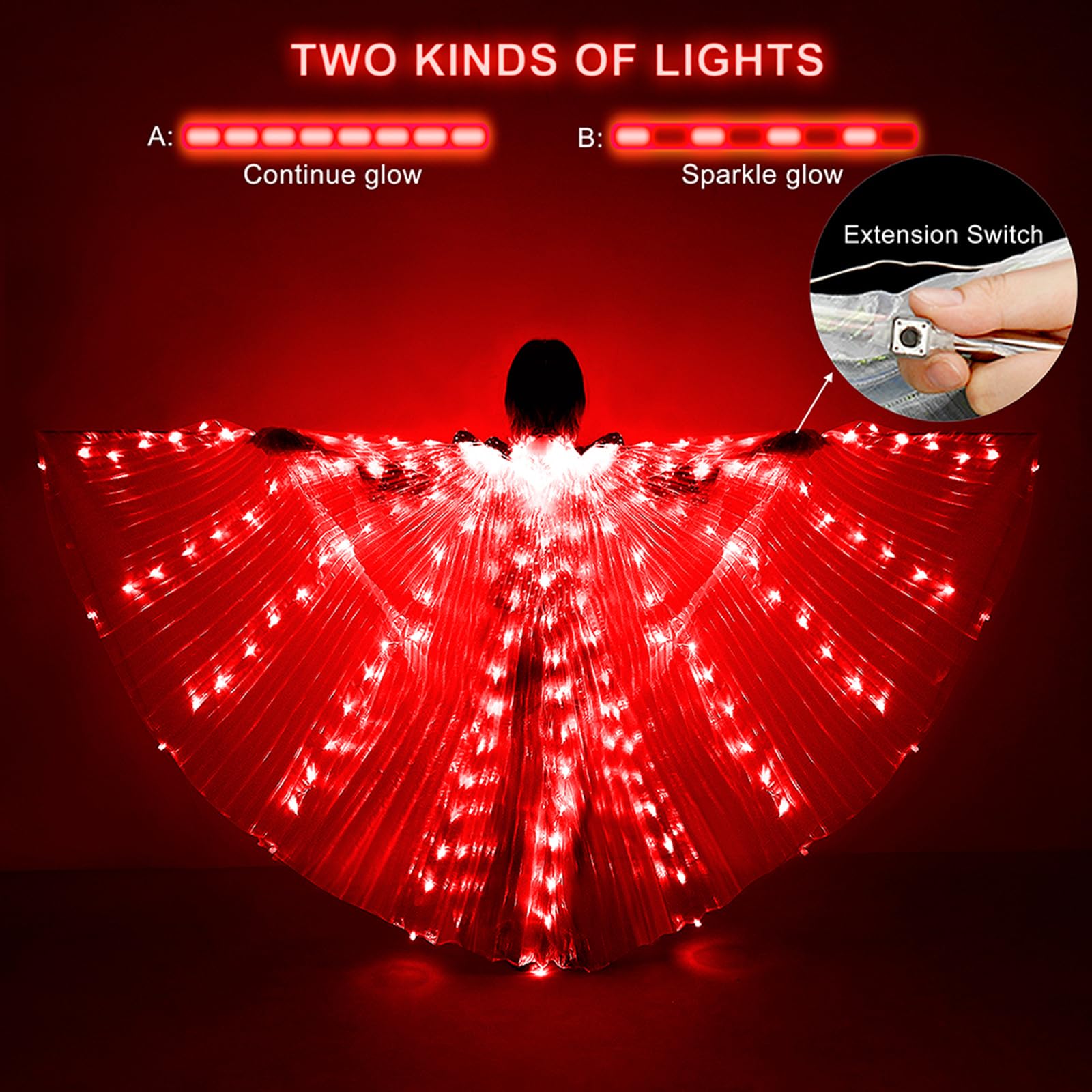Snapklik.com : iMucci LED Lights Belly Dance Isis Wings - Bellydance ...